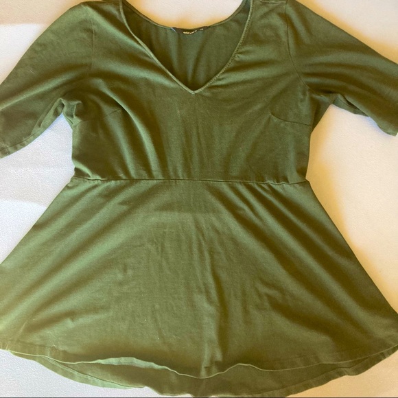 eshakti | Tops | Eshakti Deep V Stretchy Top With Peplum | Poshmark